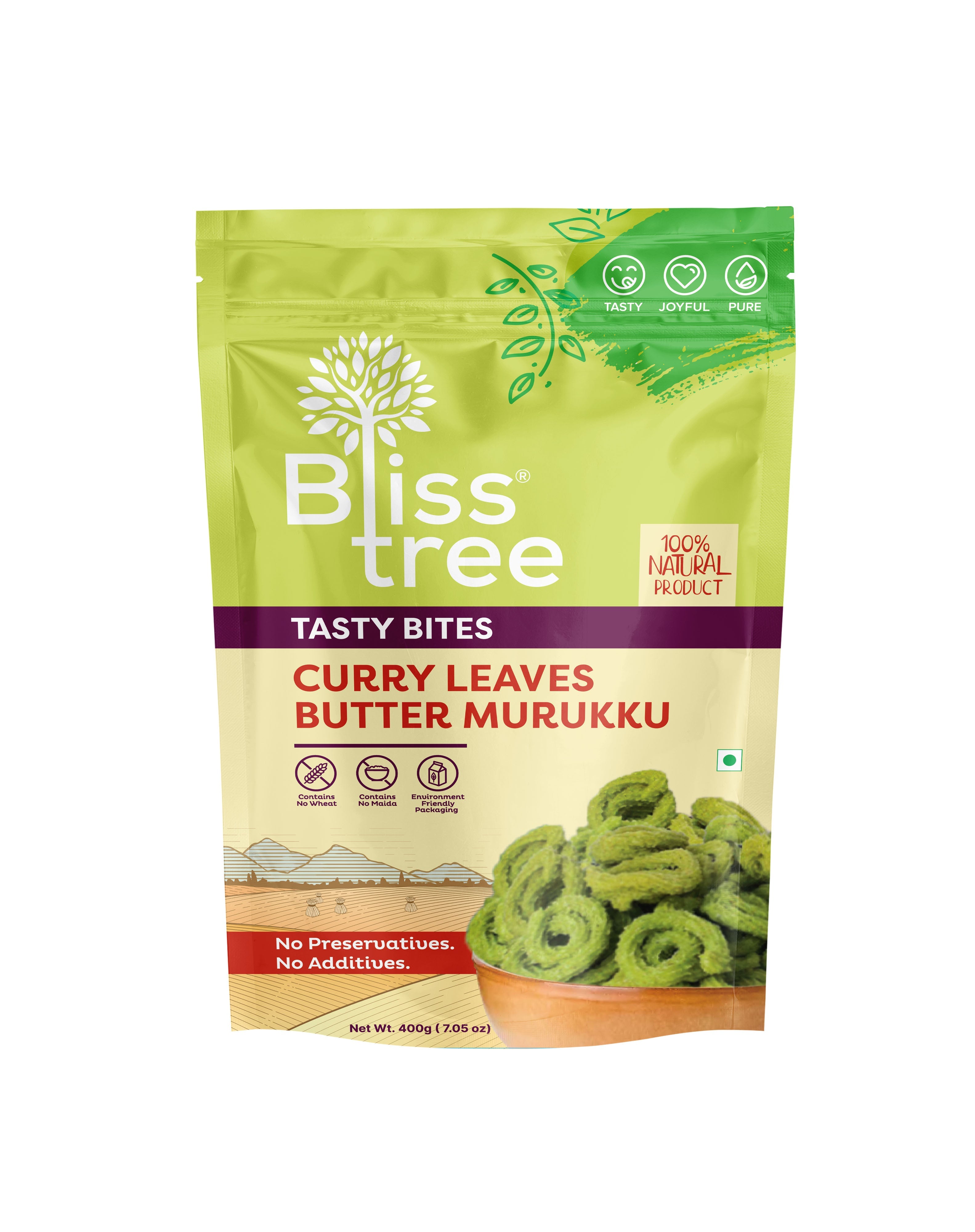 Curry Leaves Butter Murukku - 200g - Bliss Tree IL