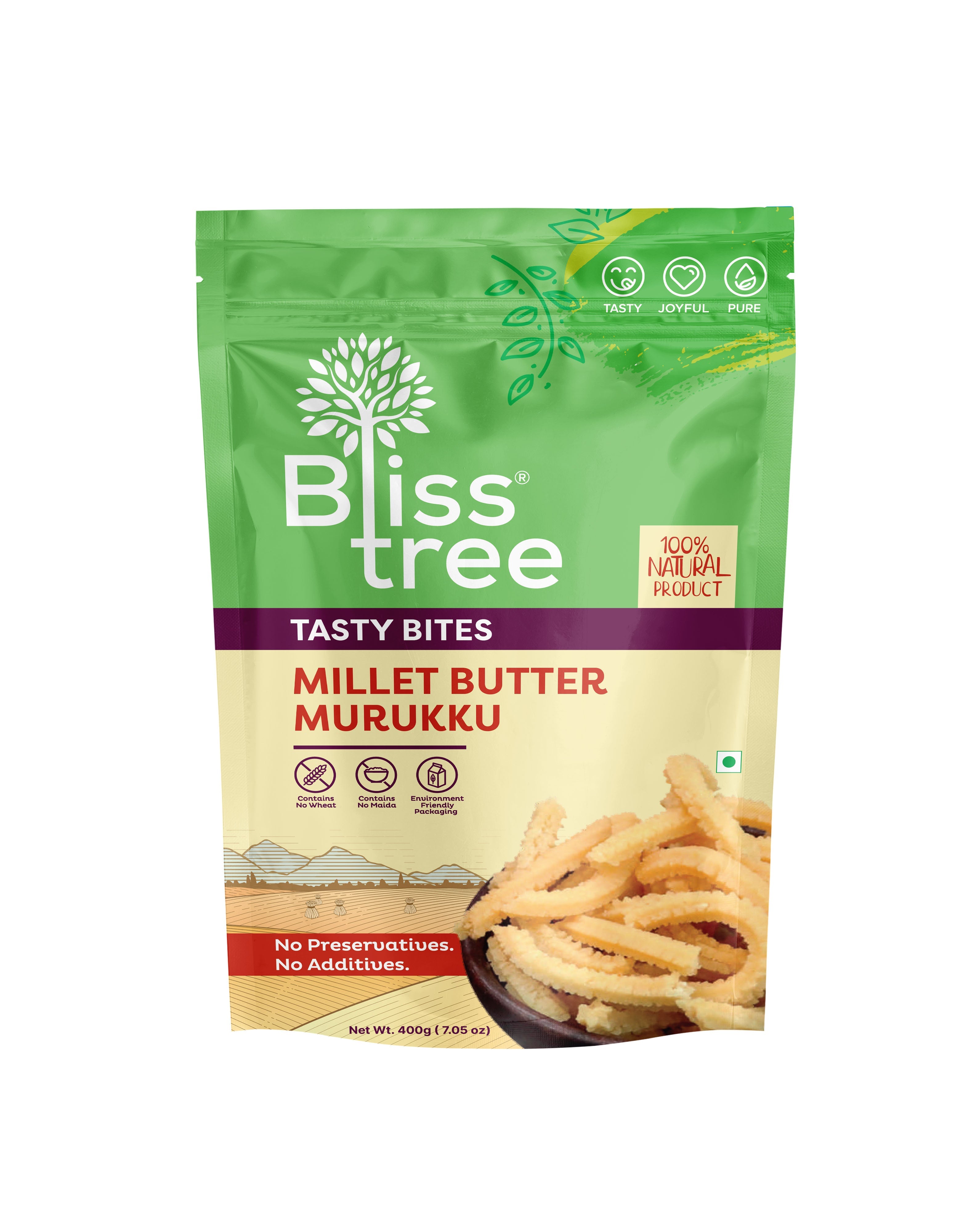 Millet Butter Murukku - 400g - Bliss Tree IL